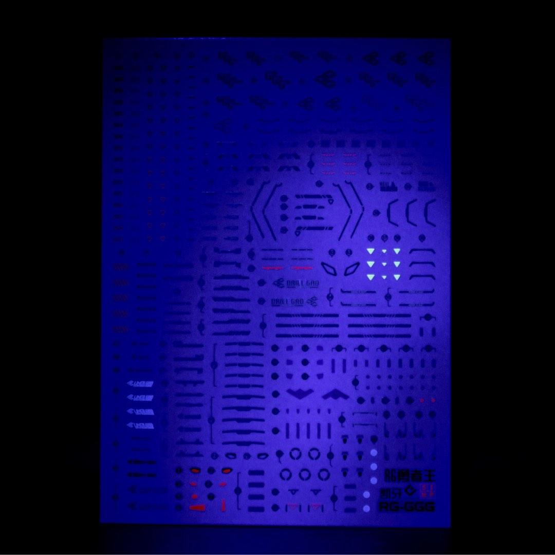 RG Gaogaigar neon decal 勇者王 螢光水貼, 興趣及遊戲, 玩具 & 遊戲類 - Carousell