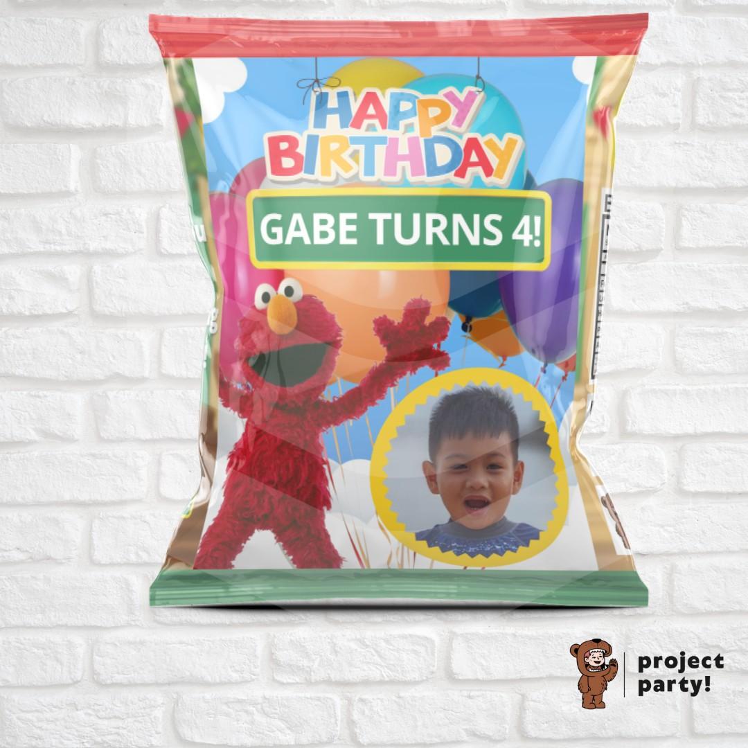 Sesame Street | Elmo Personalized Chip Bag | Birthday Party Favour ...