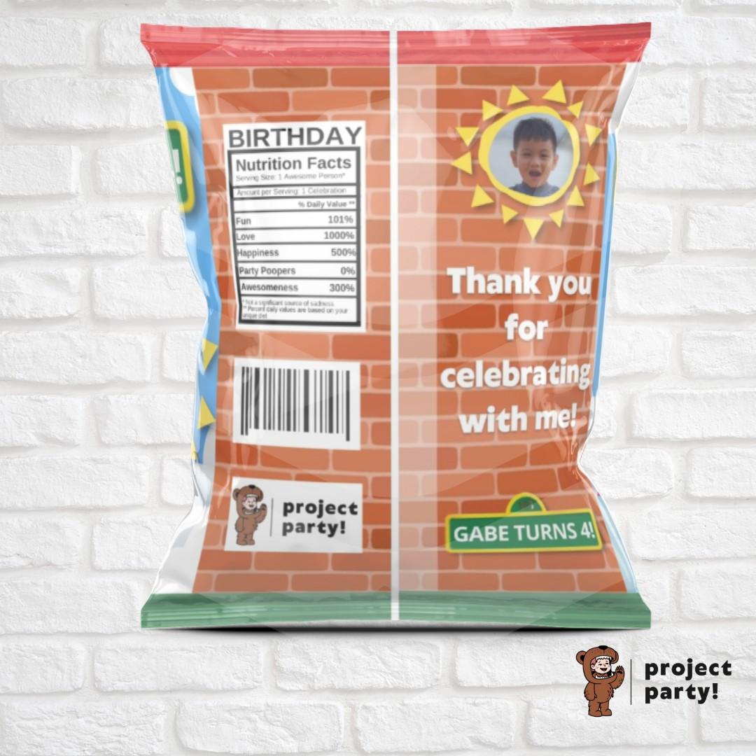 Sesame Street | Elmo Personalized Chip Bag | Birthday Party Favour ...