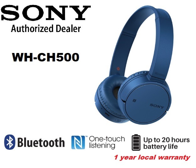 Sony WH-CH500 Wireless Bluetooth NFC On-Ear Headphones, Audio ...