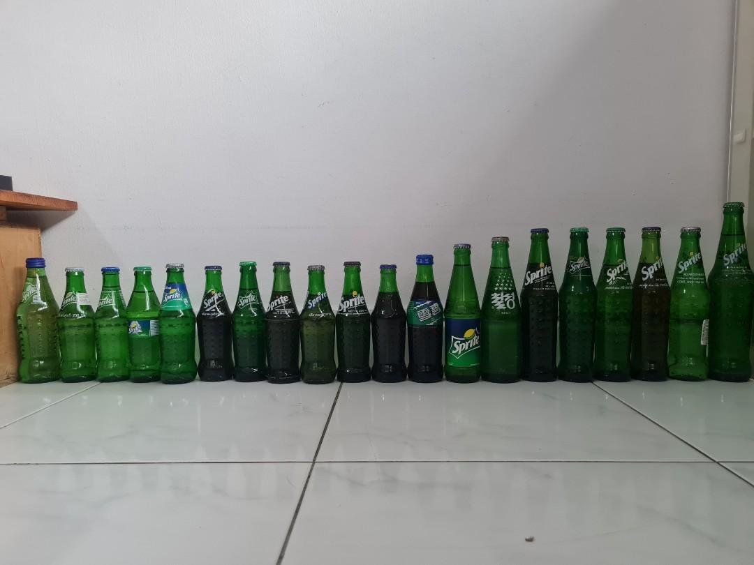 Sprite green glass bottle collection (fully filled), Hobbies & Toys ...
