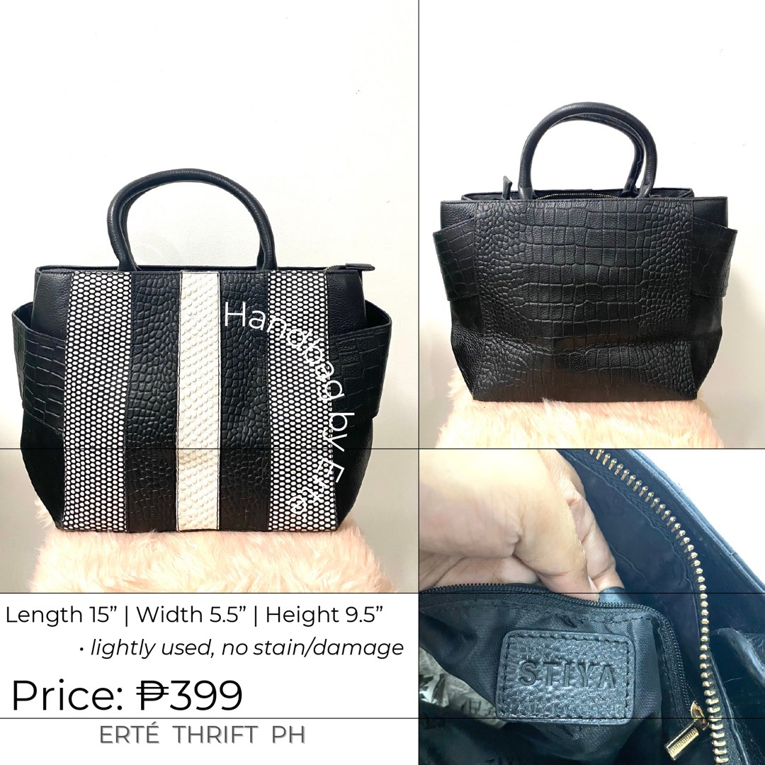 Stiya Hand Bag Black and White, Luxury, Bags & Wallets on Carousell