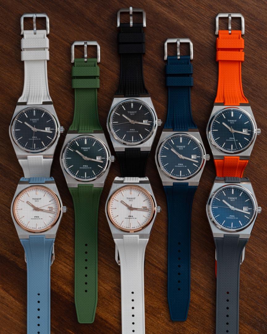 Rubber Straps for Tissot PRX Powermatic 80, Men's Fashion, Watches ...