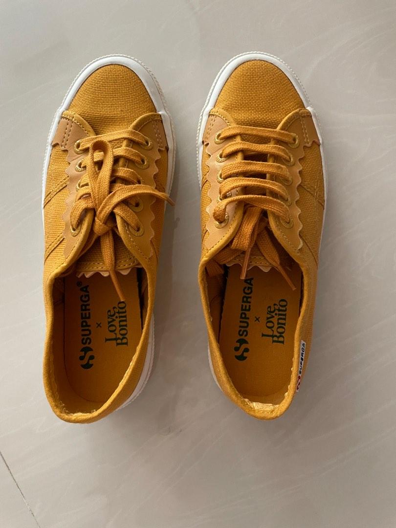 Superga x Lovebonito scallop trim sneakers in mustard yellow, Women's ...