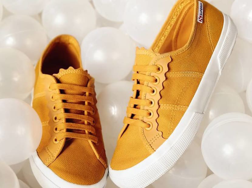 Superga x Lovebonito scallop trim sneakers in mustard yellow, Women's ...