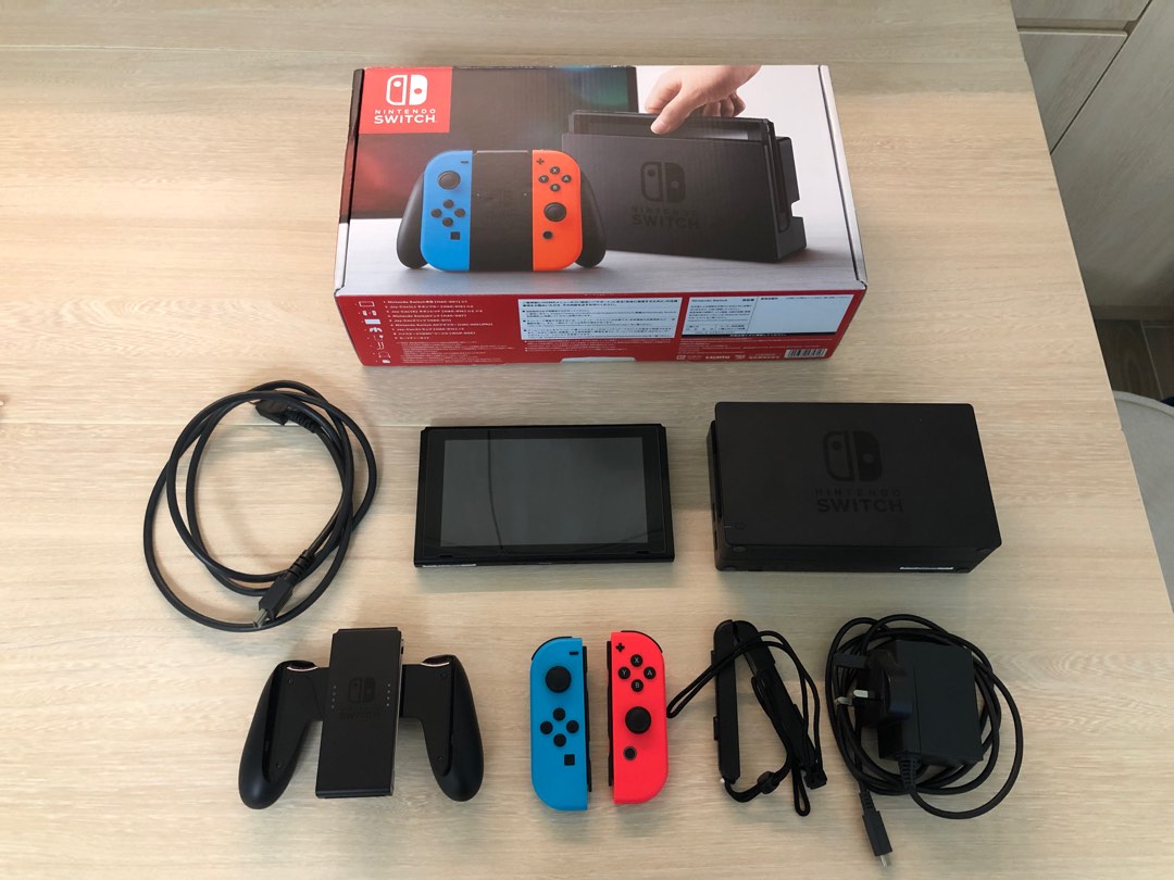 舊版 Switch 主機 , 有盒齊配件, 電子遊戲, 電子遊戲機, Nintendo 任天堂 - Carousell