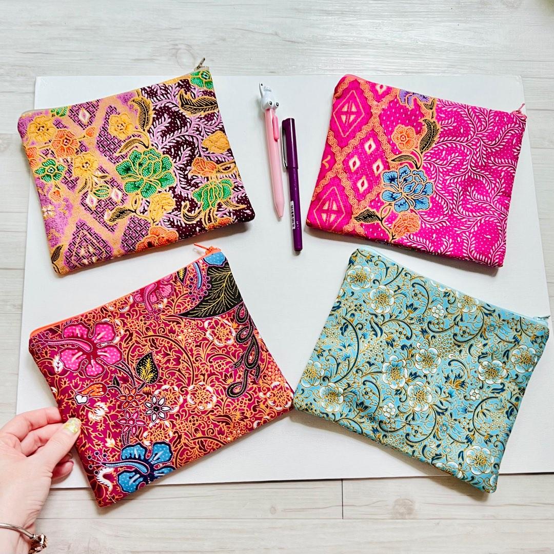 The Everyday Batik Pouch Handmade in Singapore, Women's Fashion, Bags ...
