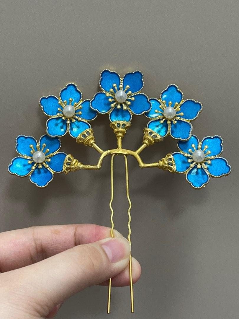 Traditional Chinese Shaolan Flower Hairpin 烧蓝排花簪, Women's Fashion ...