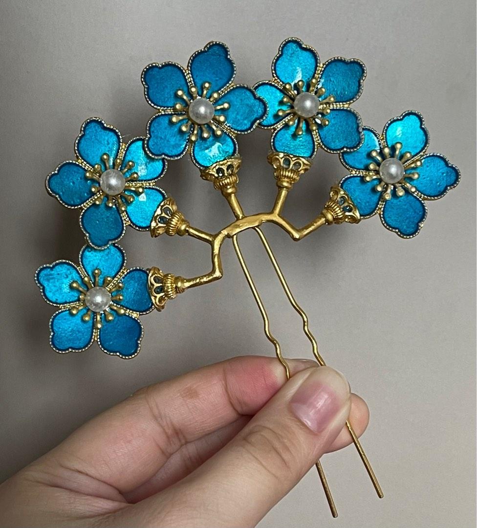 Traditional Chinese Shaolan Flower Hairpin 烧蓝排花簪, Women's Fashion ...
