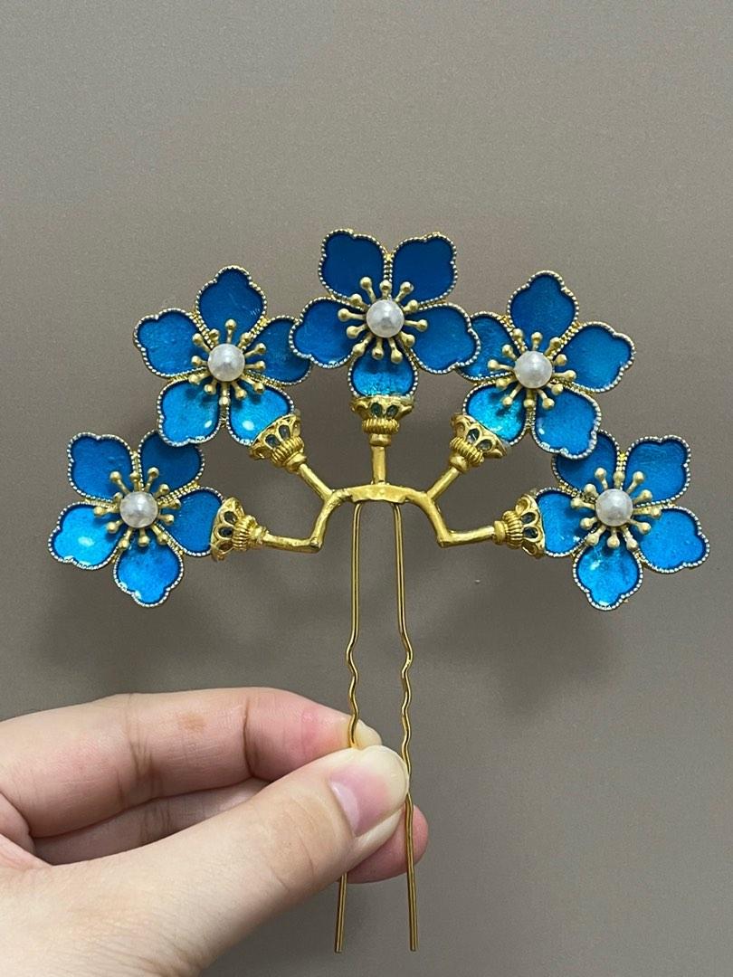 Traditional Chinese Shaolan Flower Hairpin 烧蓝排花簪, Women's Fashion ...
