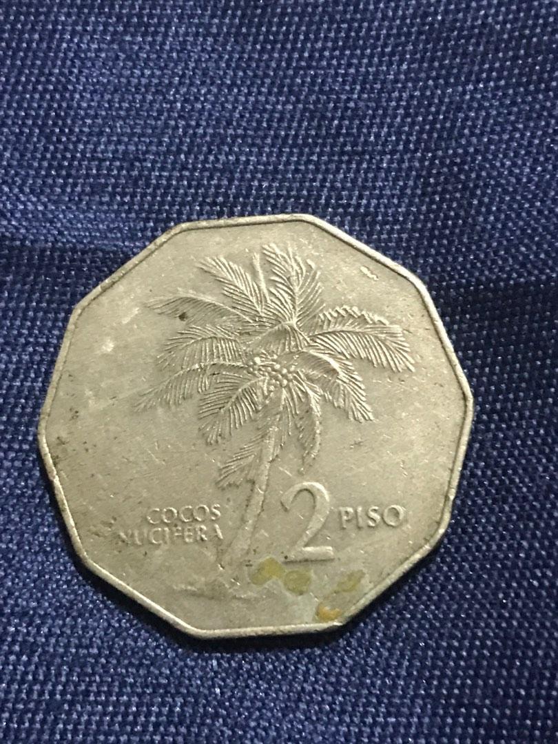 Two (2) Peso coin (Phillippine Coconut 1990 Edition), Hobbies & Toys ...
