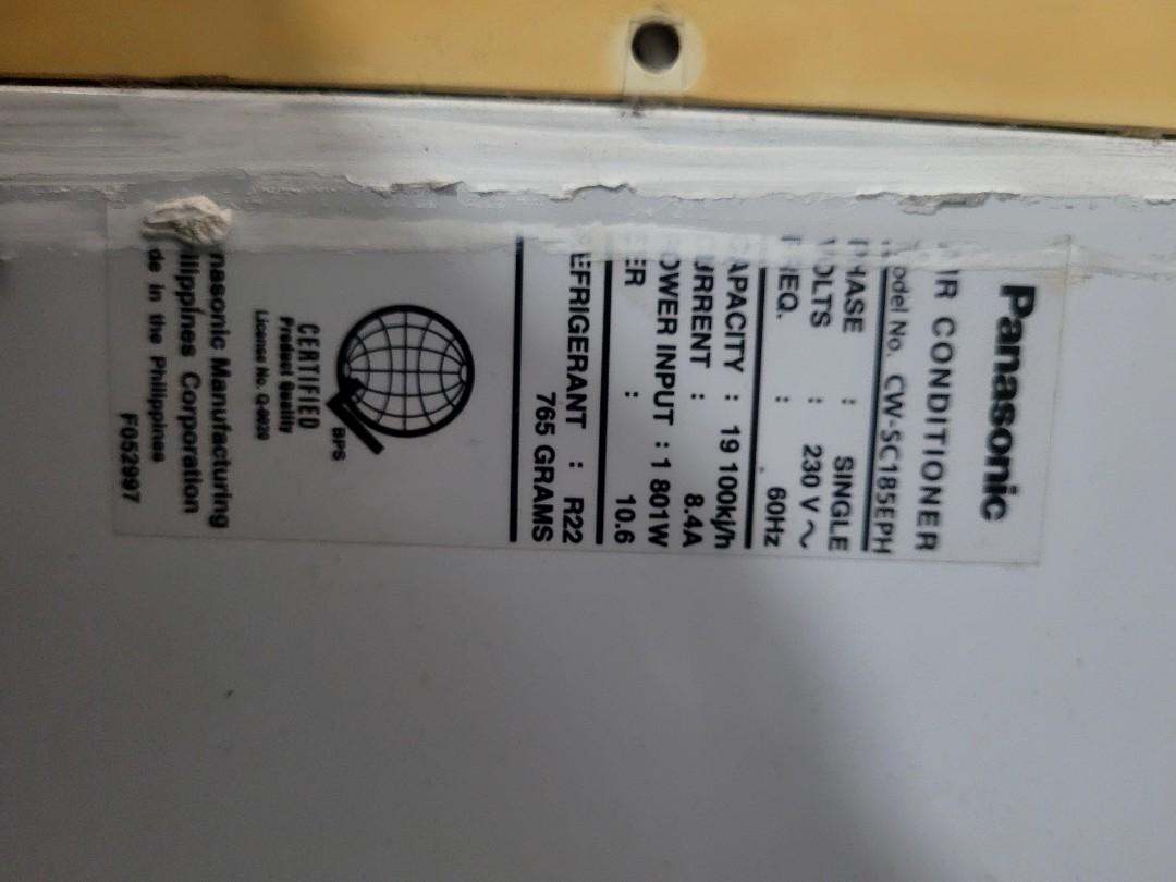 USED Panasonic 2hp Window Type aircon, TV & Home Appliances, Air ...