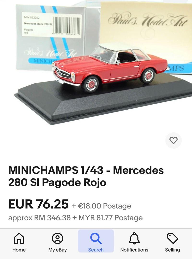 Vintage 1967 Mercedes Benz 280 SL Cabriolet ’Pagoda’ 1:43 diecast by Minichamps, Hobbies & Toys ...