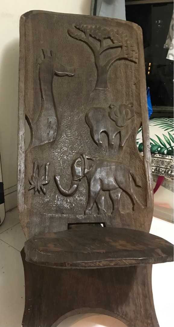 Vintage African style chair, Furniture & Home Living, Outdoor Furniture ...