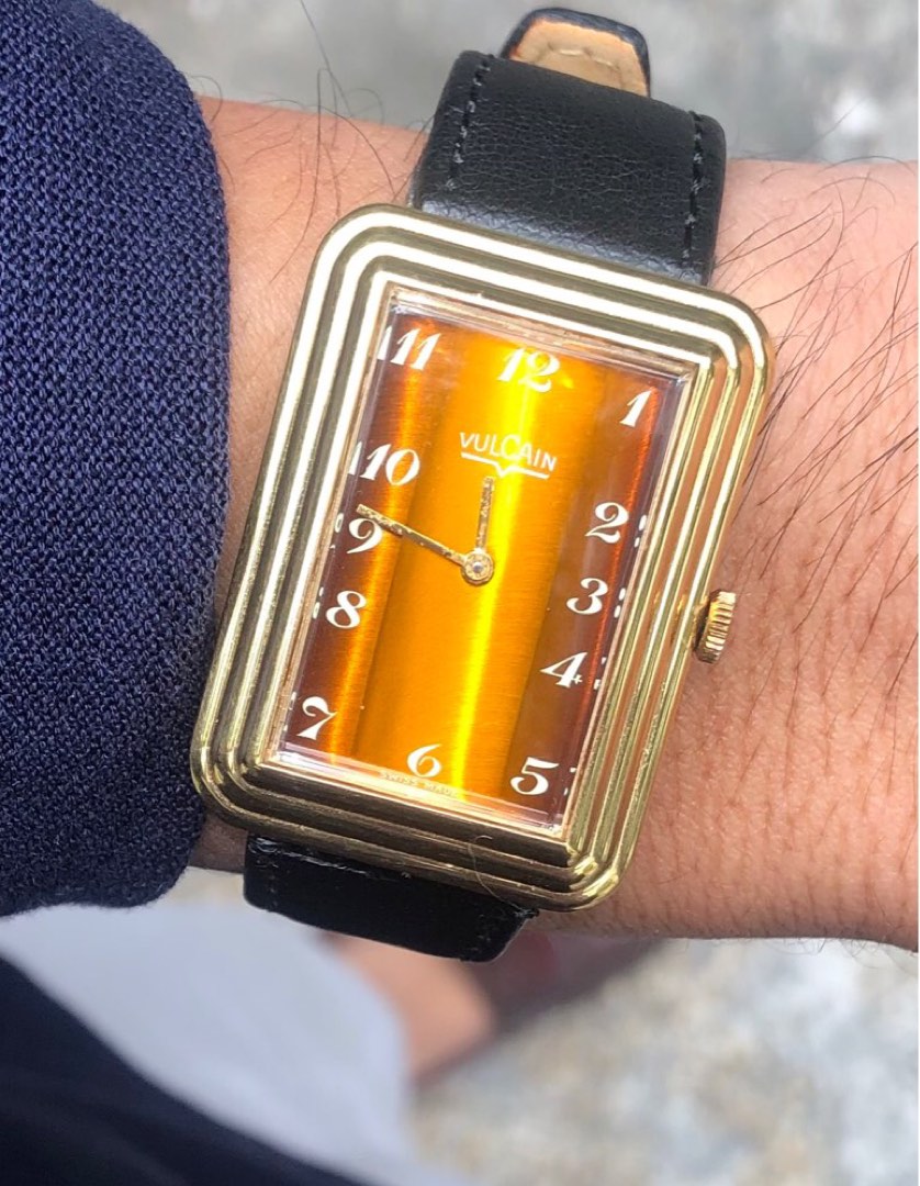 Vulcain Stepped Tank Watch, Men's Fashion, Watches & Accessories ...