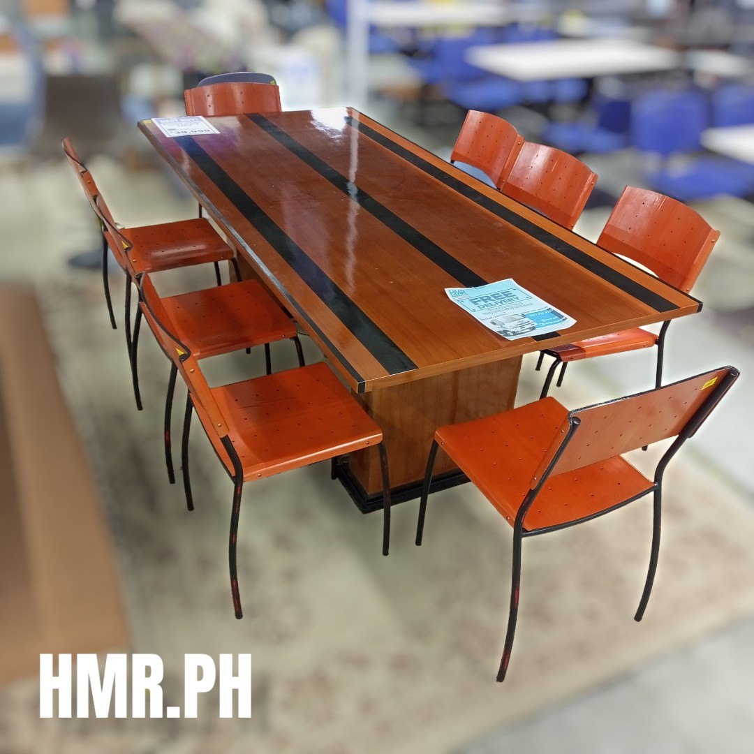 Wooden Dining / Conference Table 8 Seater 40x87x30in, Furniture & Home ...