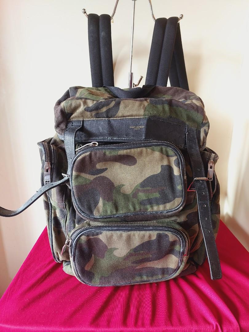 YSL camou backpack, Luxury, Bags & Wallets on Carousell