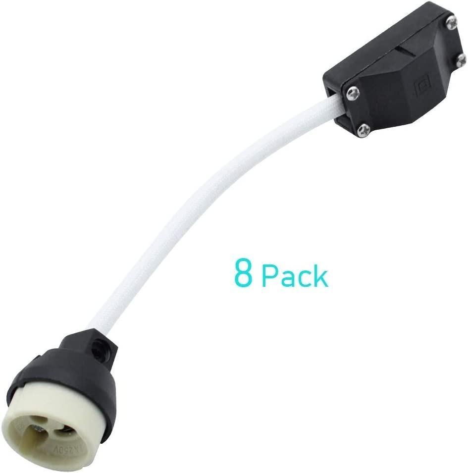 [2558] BlueXP 8 Pack GU10 Lamp Holder 2A 250V GU10 Ceramic Lamp Bases ...