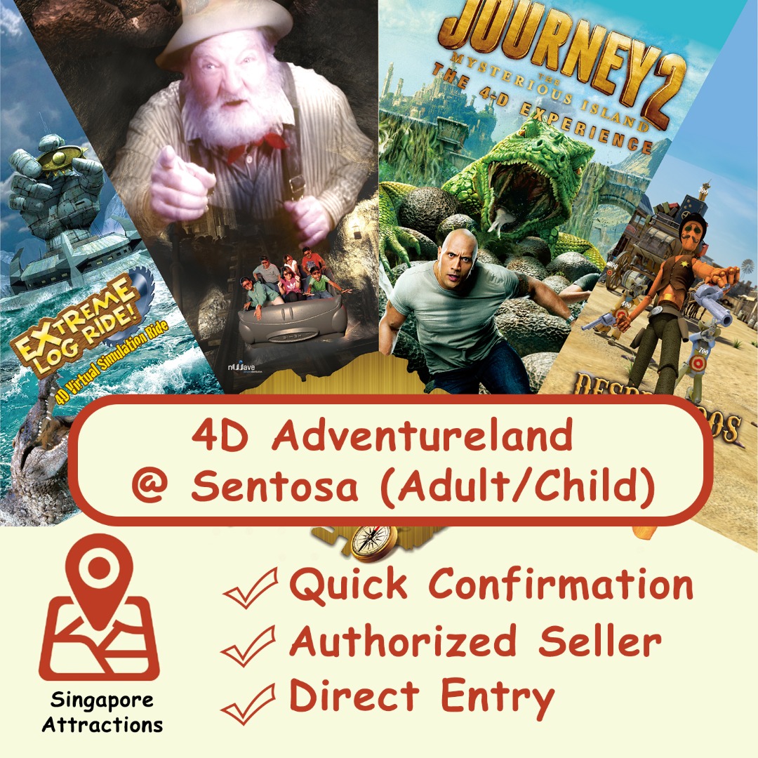 4D ADVENTURELAND @ SENTOSA, Tickets & Vouchers, Local Attractions ...