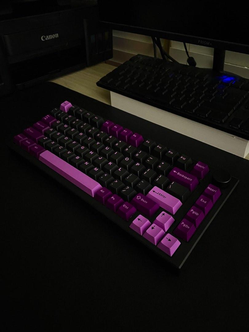 75% custom mechanical keyboard (Black lotus keycaps), Computers & Tech ...