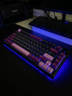 75% custom mechanical keyboard (WOB full white keycaps), Computers & Tech, Parts & Accessories ...