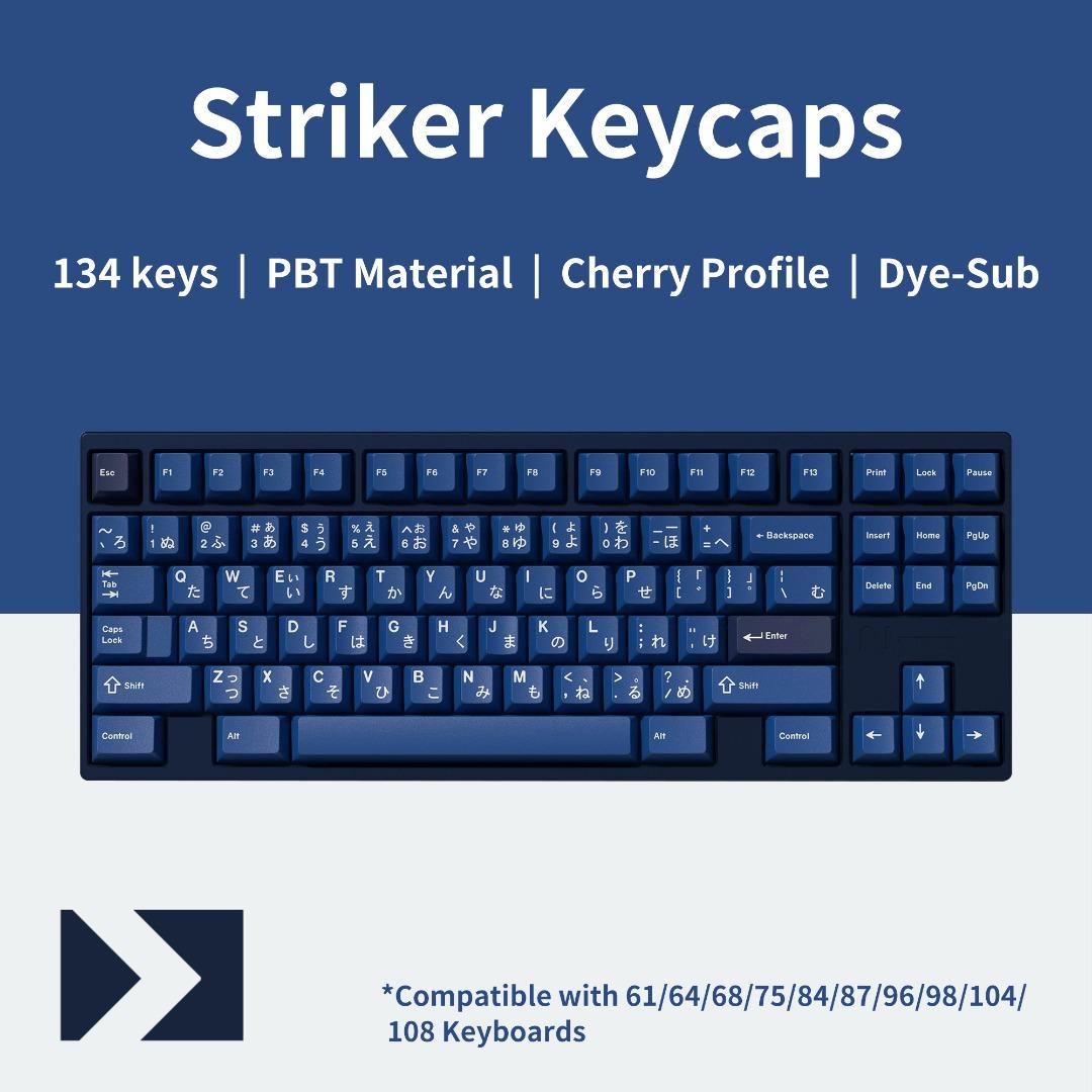 Striker Keycaps | Cherry Profile | PBT Dye-Sub | Royal Kludge Tecware ...