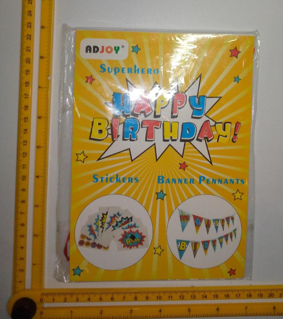 ADJOY Super Hero Themed Birthday Party Stickers Banners Buntings Action ...