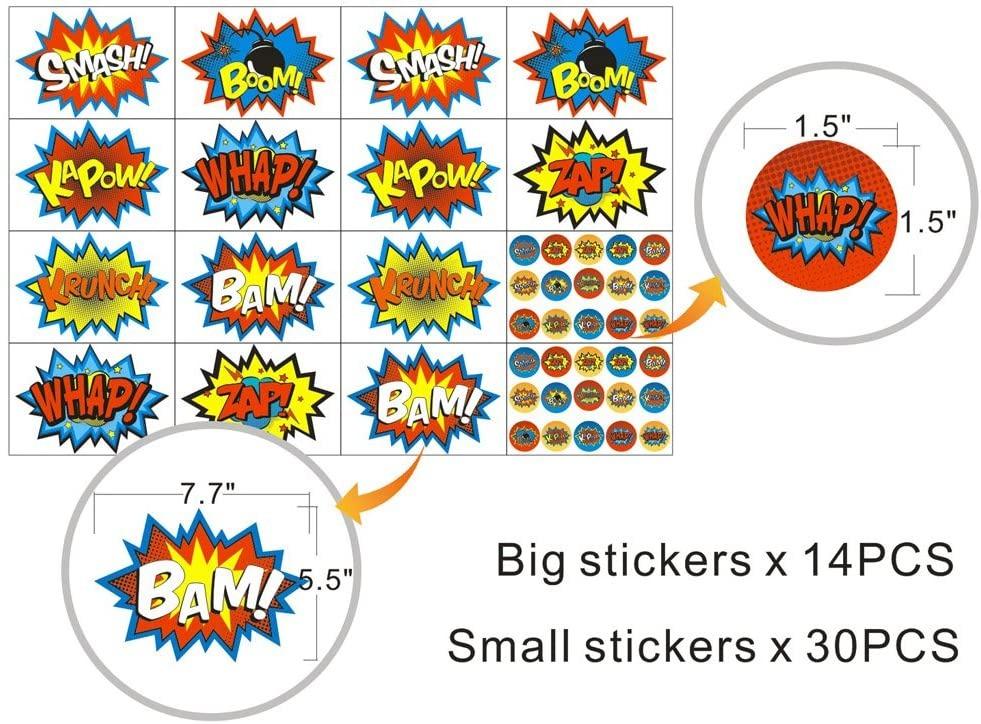 ADJOY Super Hero Themed Birthday Party Stickers Banners Buntings Action ...