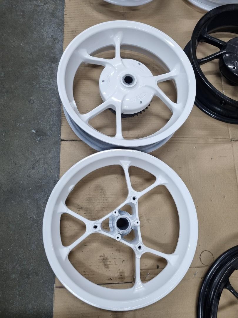 Aerox White Rims, Motorcycles, Motorcycle Accessories on Carousell