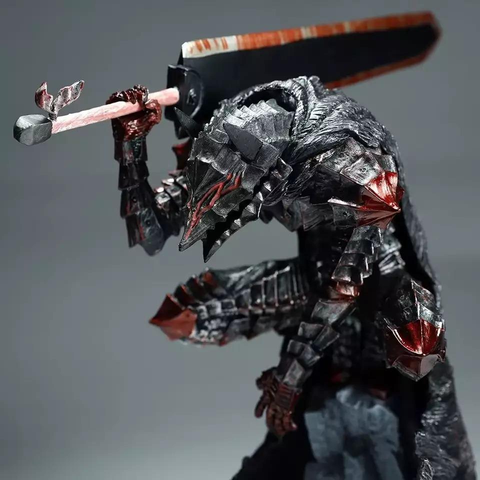 Anime Game Berserk Guts with Helmet Statue PVC Action Figure Black ...