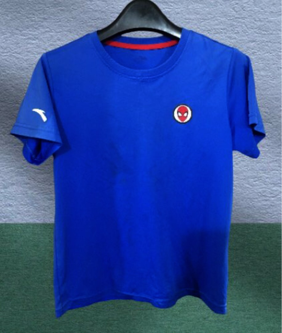 Anta x Marvel Dri-fit Spider Man round neck shirt, Babies & Kids ...