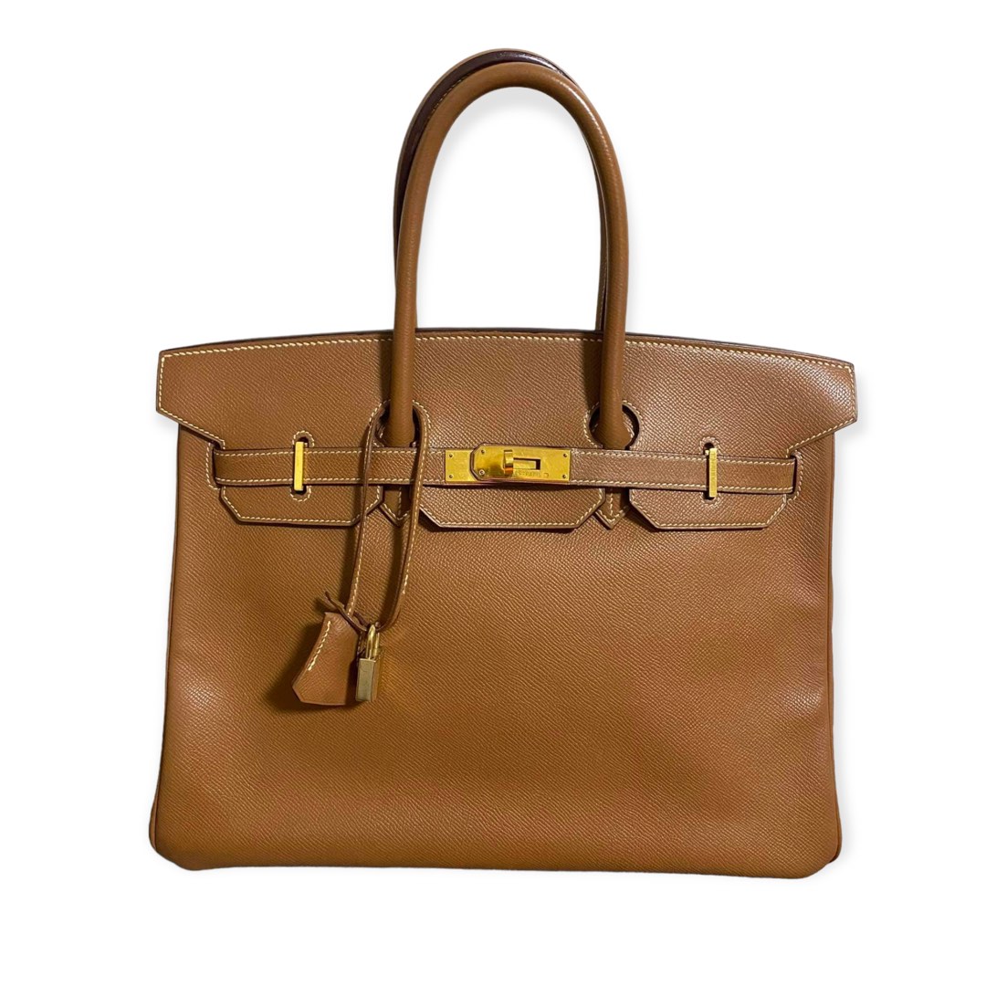 Authentic Hermes Birkin 35cm Epsom Gold on Gold Hardware, Luxury, Bags ...
