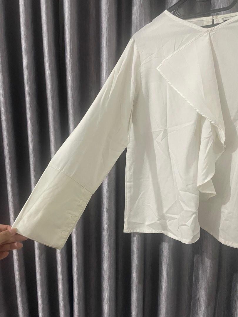Baju kerja putih SUQMA, Fesyen Wanita, Pakaian Wanita, Atasan di Carousell