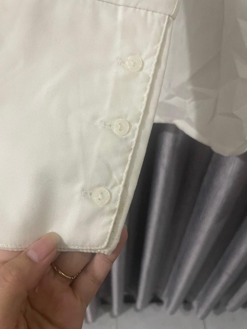 Baju kerja putih SUQMA, Fesyen Wanita, Pakaian Wanita, Atasan di Carousell