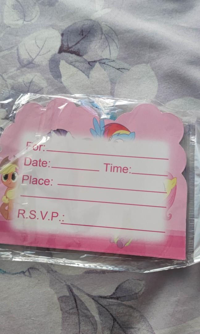 #blessing MLP my little pony party invitation card, Hobbies & Toys ...