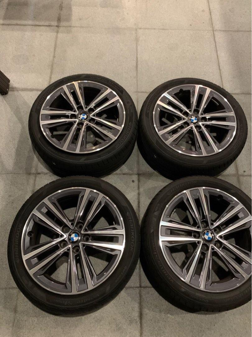 BMW original stock 17 rims 5x112 with 40% tyres, Car Accessories, Tyres & Rims on Carousell