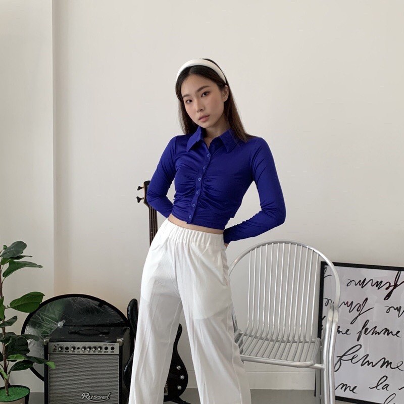 CANDY CROP TOP /BLUE ELECTRIC, Fesyen Wanita, Pakaian Wanita, Atasan di ...
