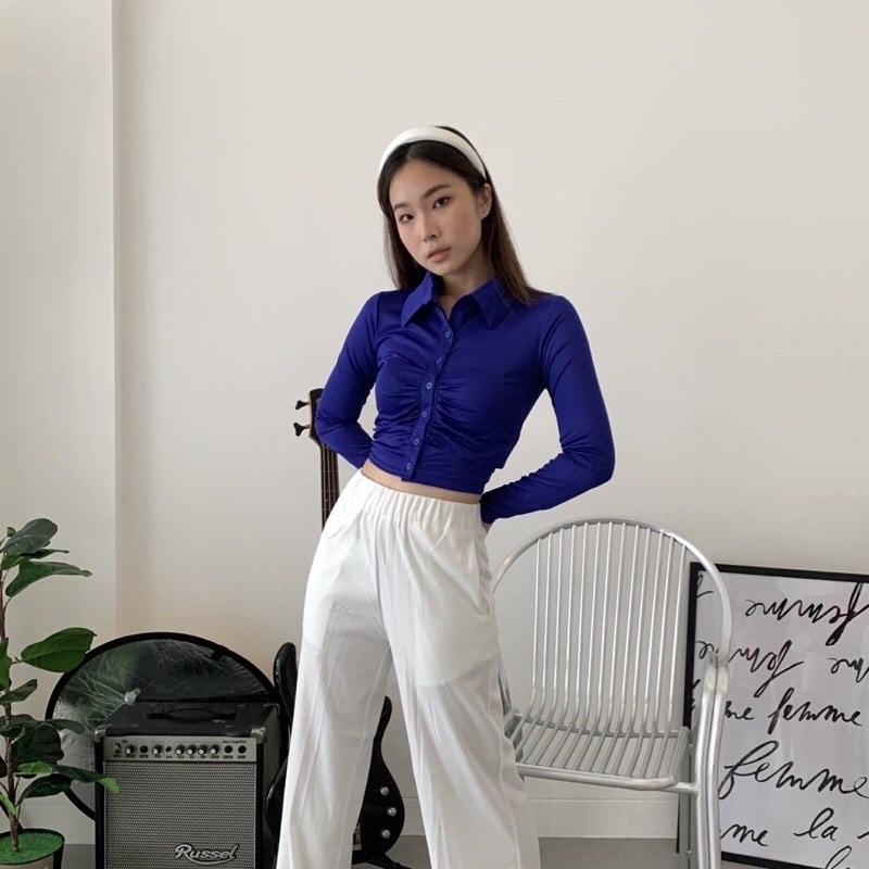 CANDY CROP TOP /BLUE ELECTRIC, Fesyen Wanita, Pakaian Wanita, Atasan di ...