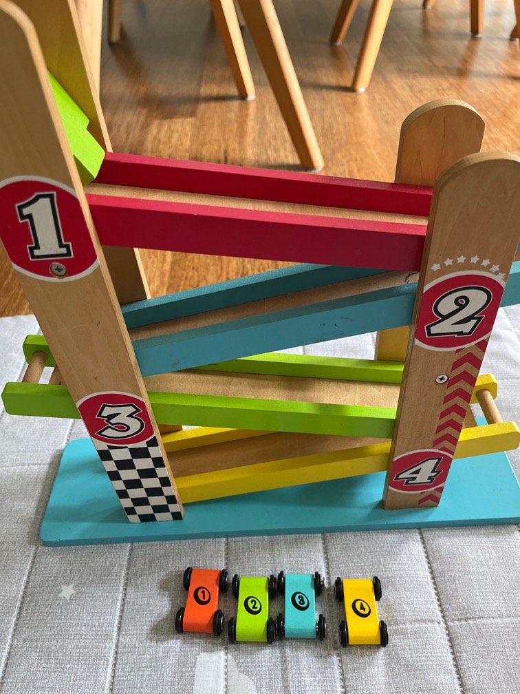 Car ramp racer wooden toy, Babies & Kids, Infant Playtime on Carousell