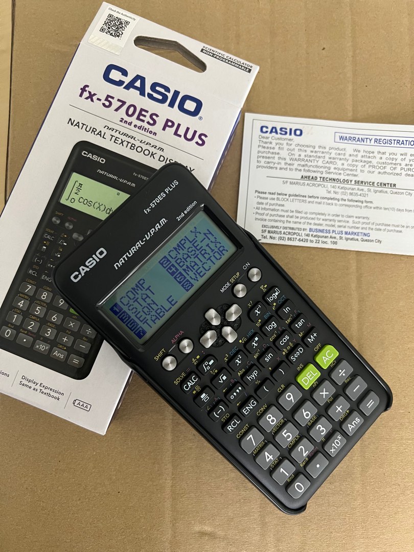 Casio scientific calculator fx570esplus 2nd edition, Computers & Tech ...