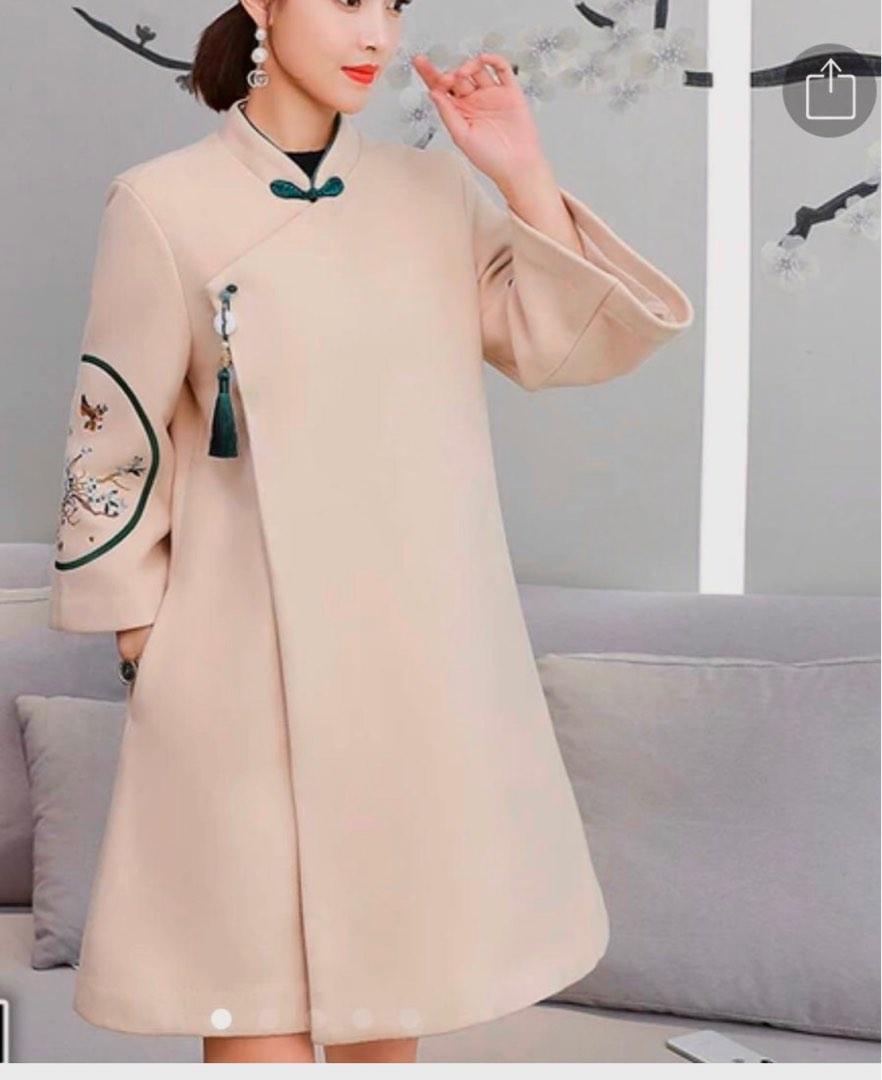Cheongsam Dress cream colour, wool, Women's Fashion, Dresses & Sets ...