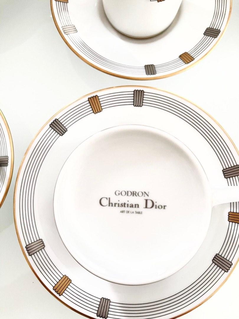 Christian Dior coffee/tea set with plates, Furniture & Home Living ...