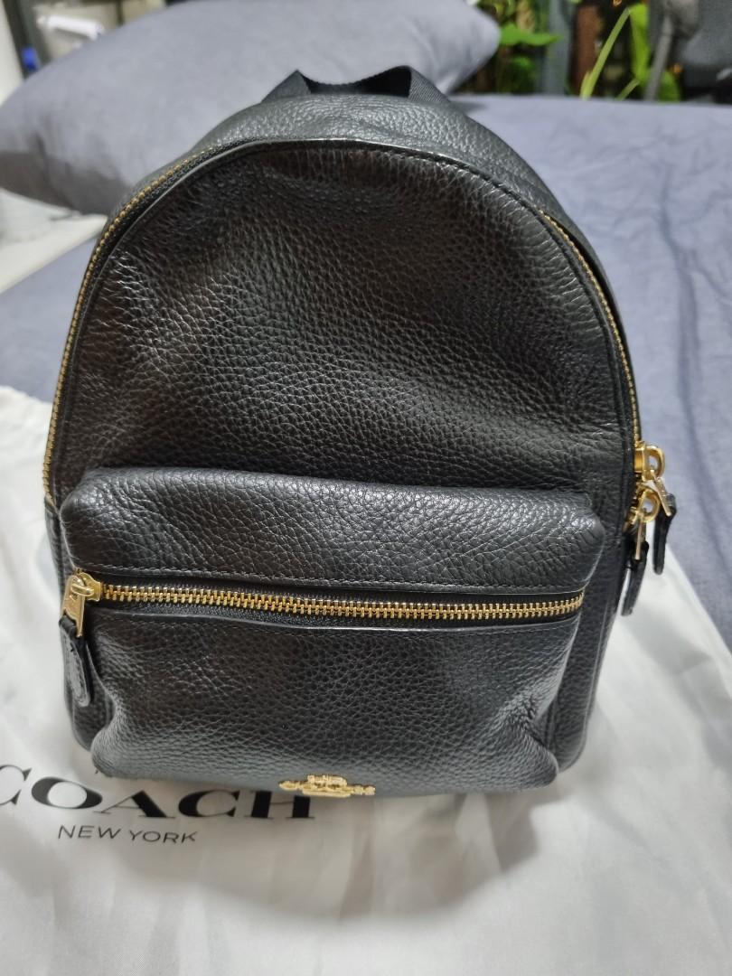Coach black leather backpack, Luxury, Bags & Wallets on Carousell
