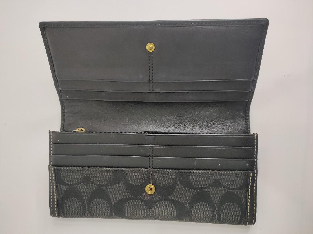 Authentic Coach Signature Long Wallet, Luxury, Bags & Wallets on Carousell