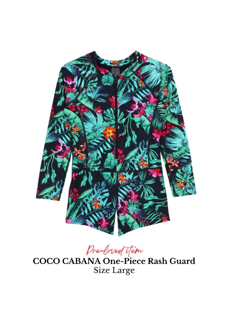 Coco Cabaña One-Piece Rash Guard - Green, Women's Fashion, Swimwear ...