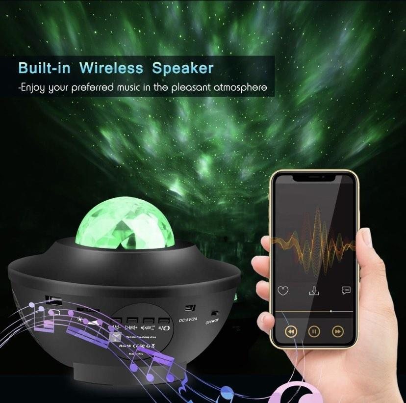 Color star projector light USB Bluetooth music player LED night light ...