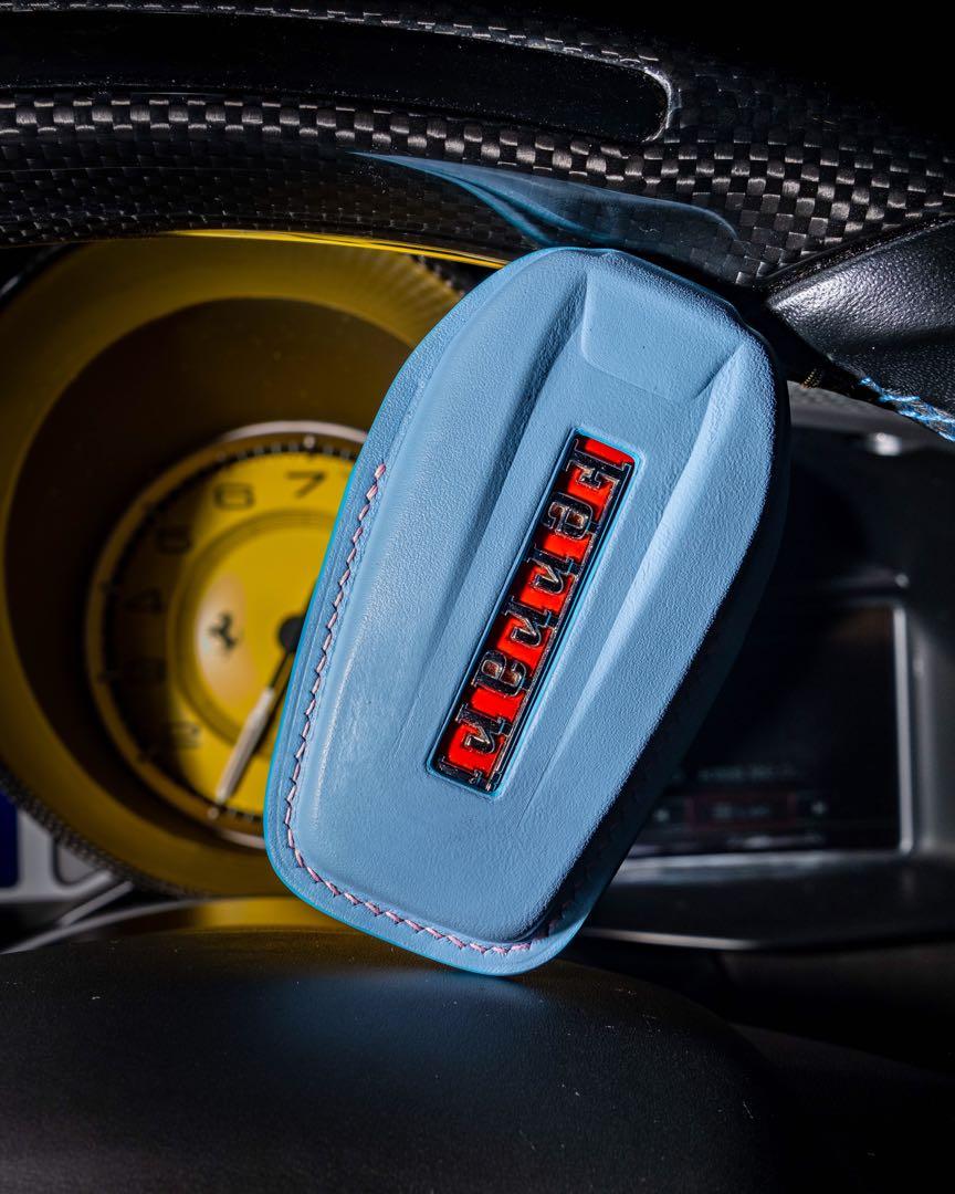 Custom Made Ferrari 488 Pista Car Key in Baby Blue Nappa, Luxury ...