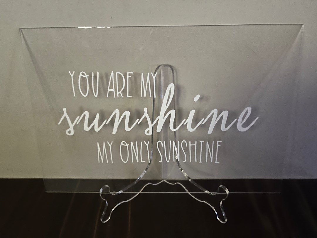 Customised wording acrylic panel, Furniture & Home Living, Home Decor ...