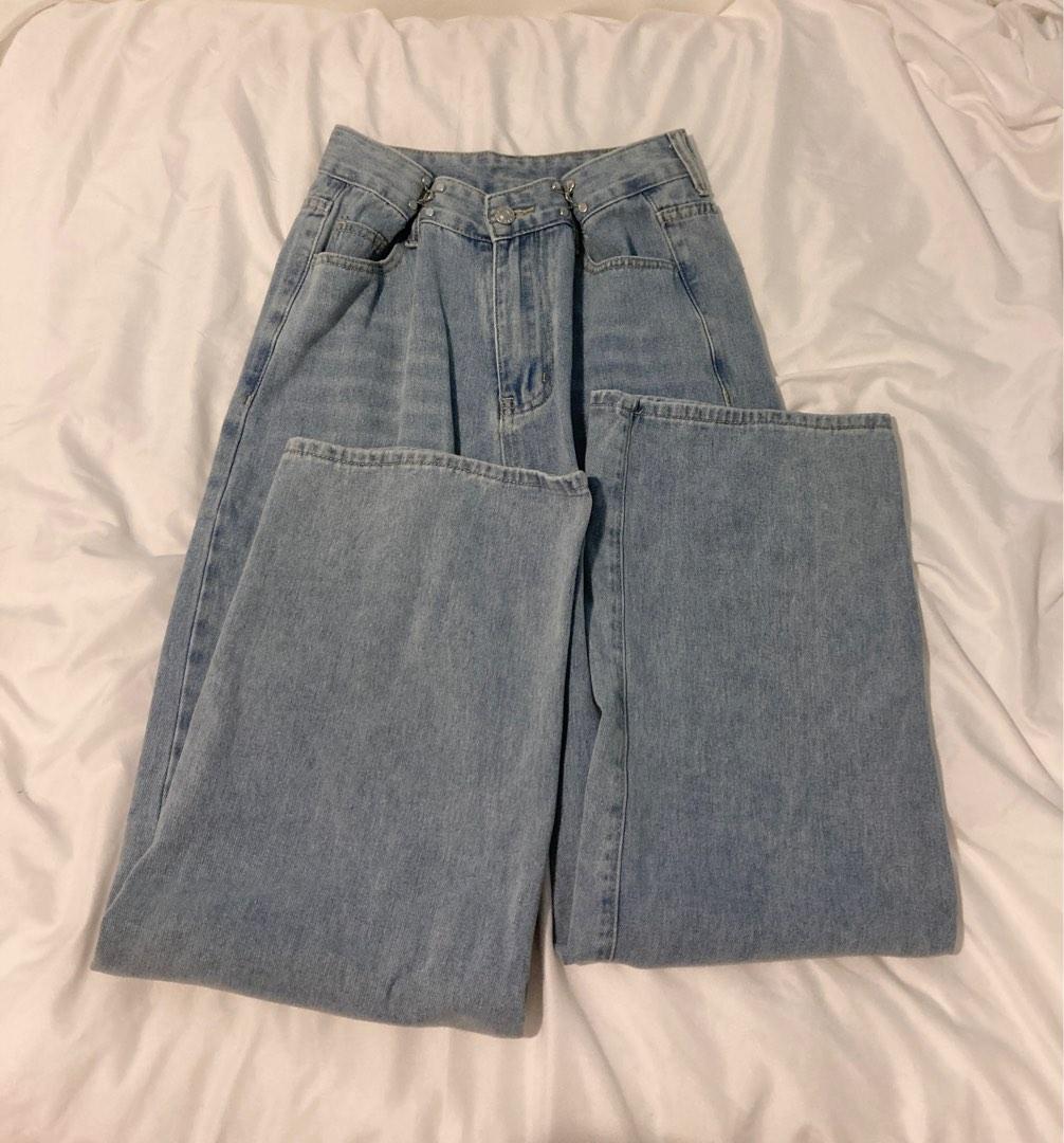 denim jeans high waist (adjustable), Women's Fashion, Bottoms, Jeans ...