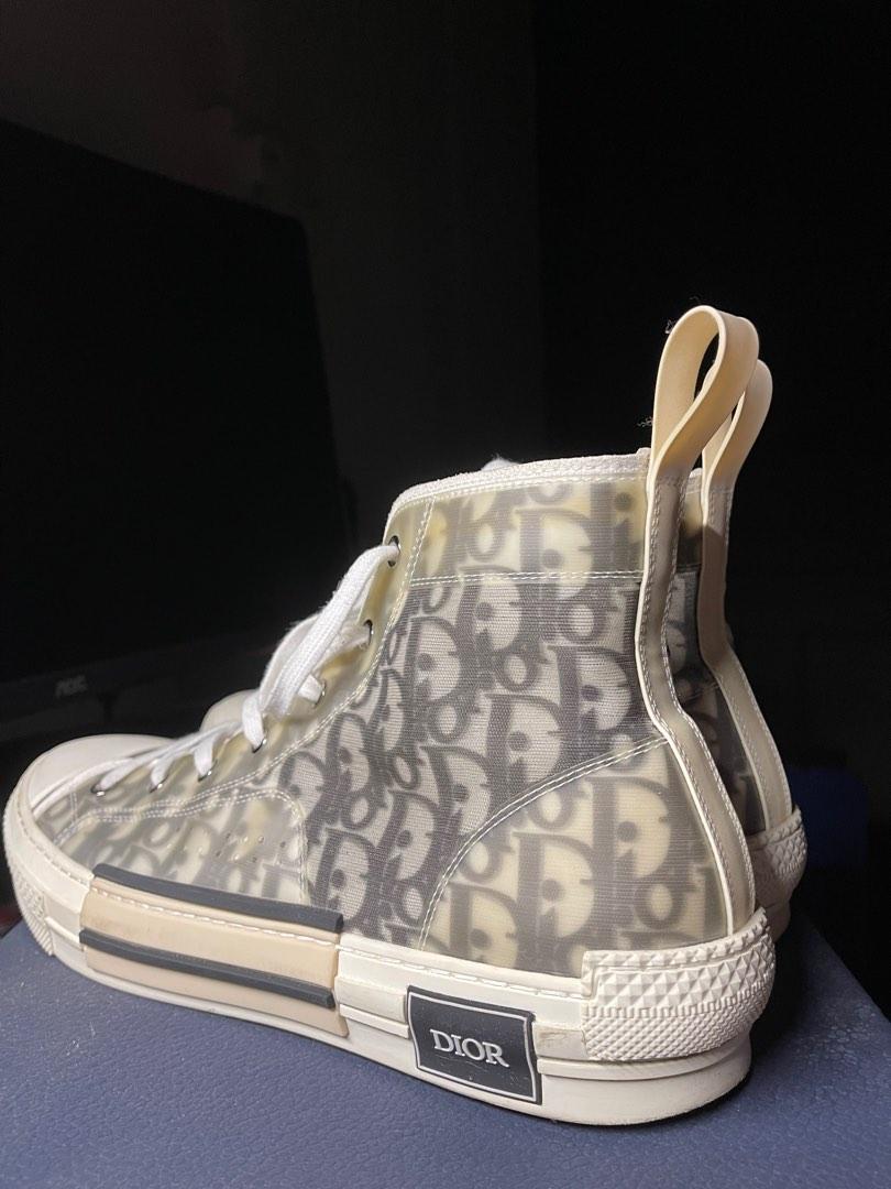 Dior B23 High Top Sneaker White and Black Oblique Canvas, Men's Fashion ...